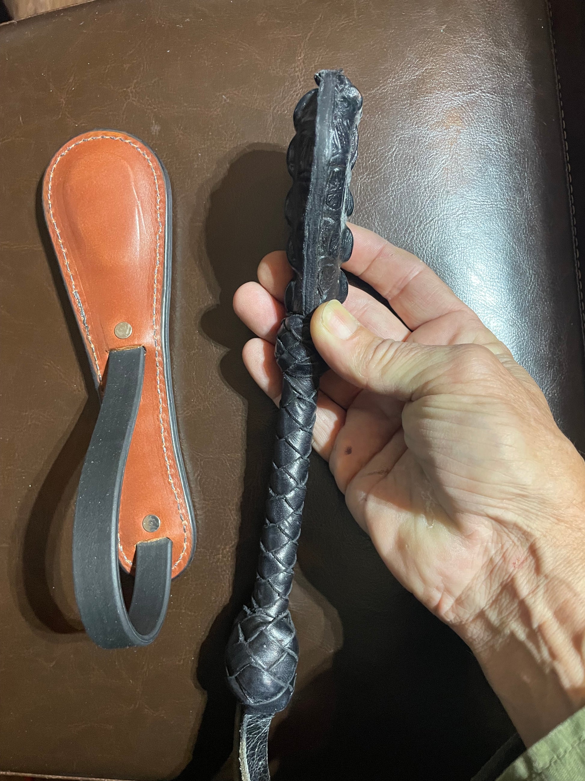 Caiman alligator /kangaroo cable jack – Webwelder Leather And Lead